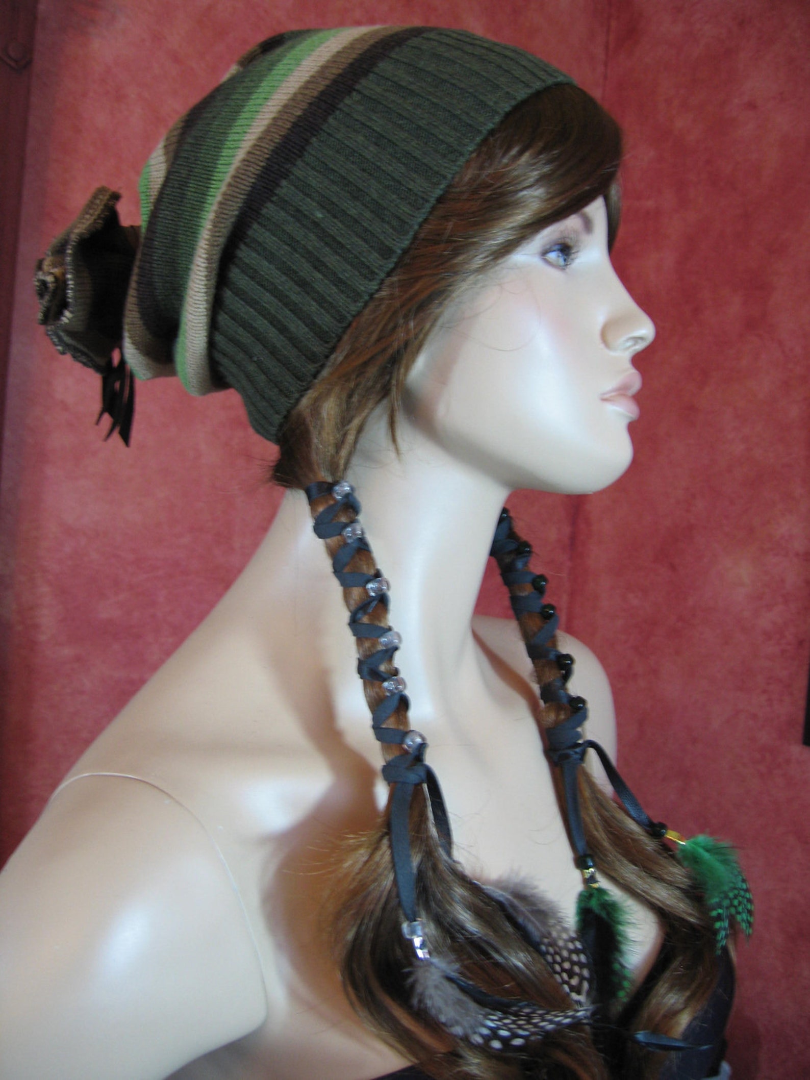 Bohemian Clothing Leather Hair Wrap Beaded Feather Headband - Etsy