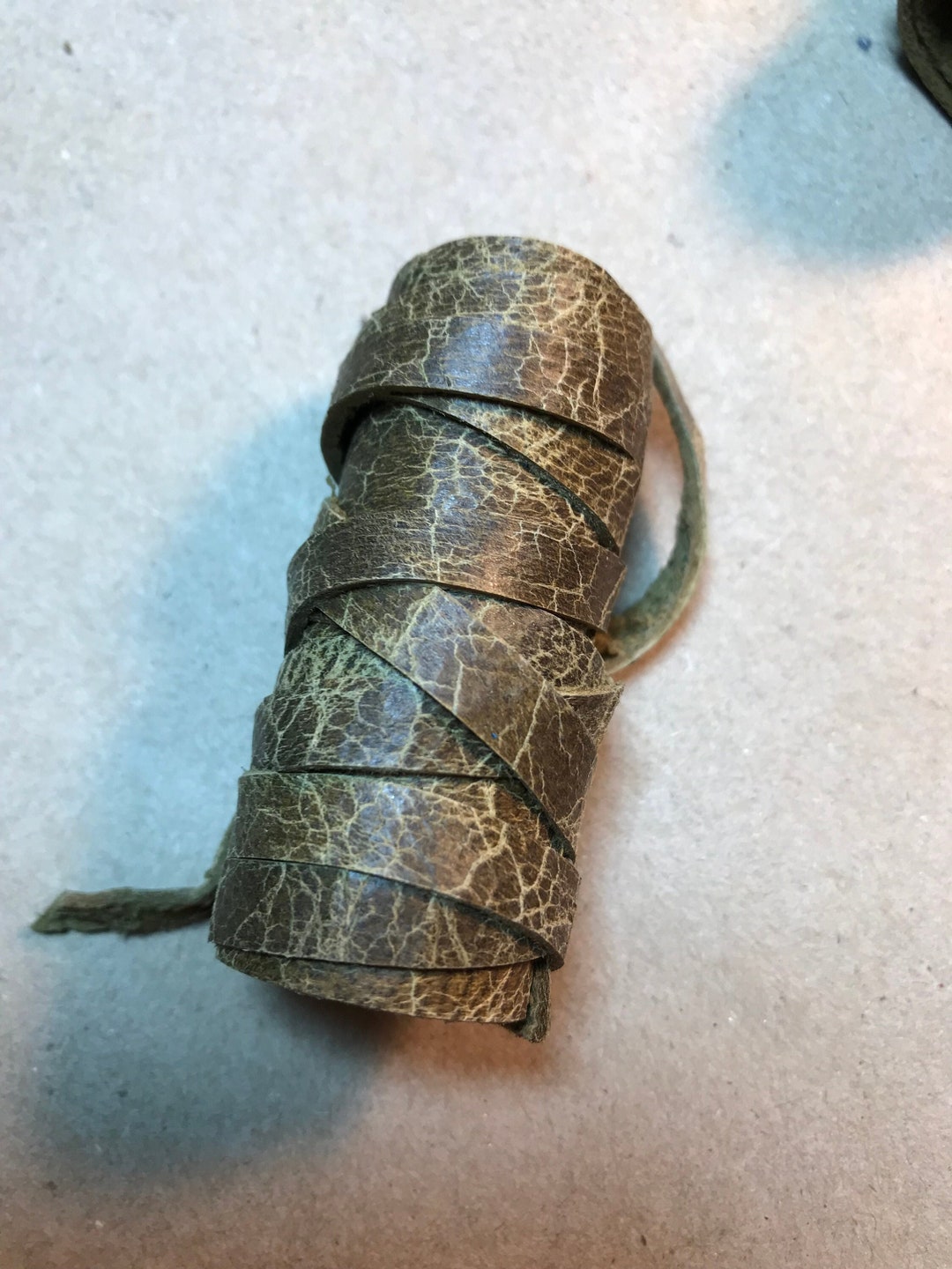 Medieval Hair Wrap Distressed Leather Ponytail Holder "dragon" Skin ...