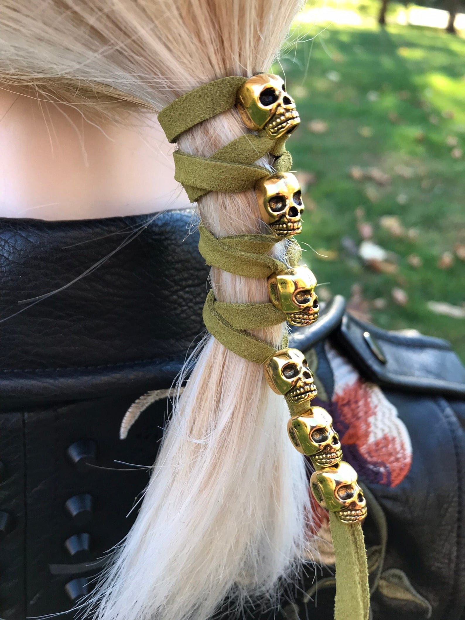 Postmortem Funeral Ponytail Holder Hair Accessories Skull Jewelry Black ...