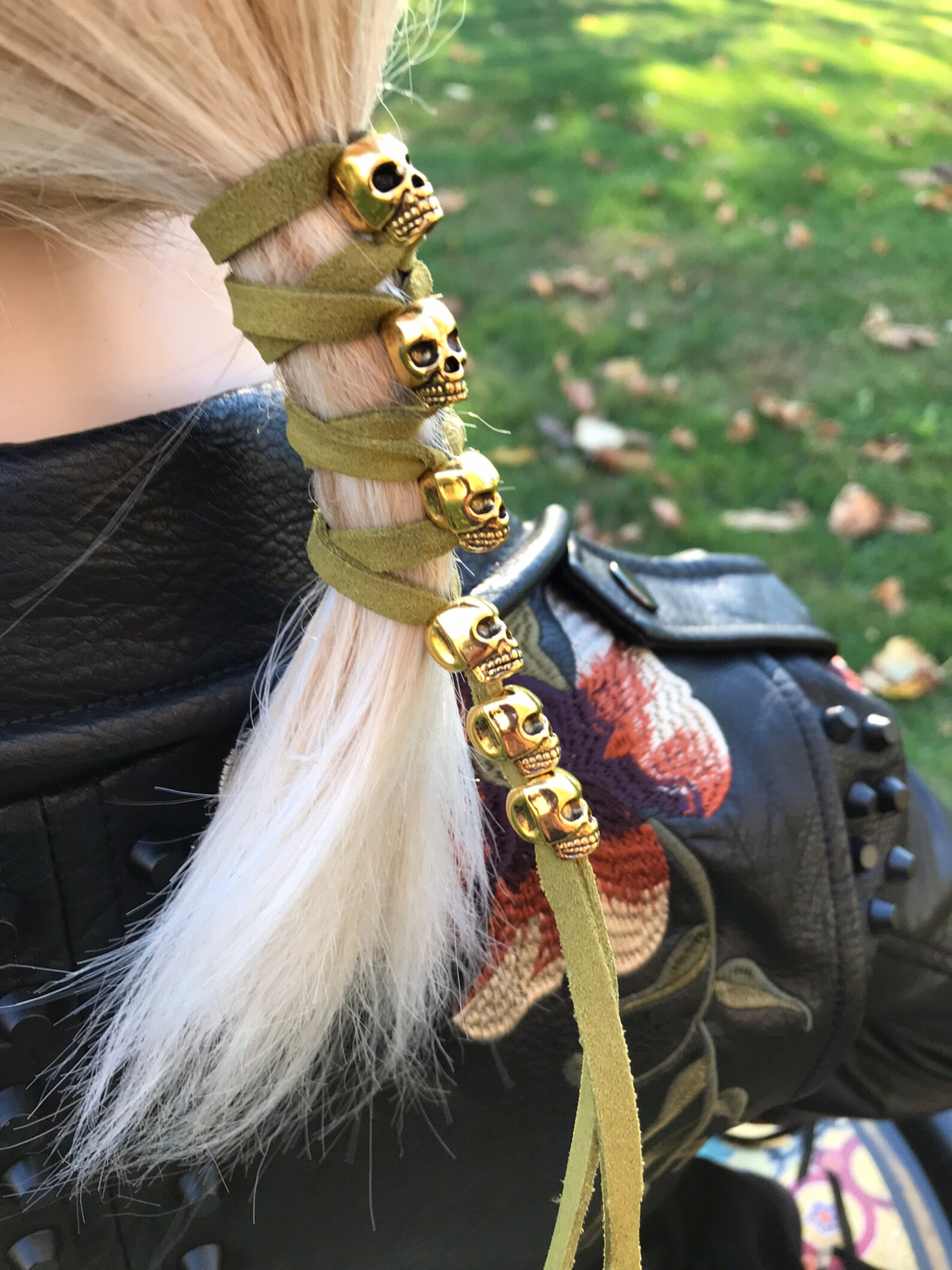 Postmortem Funeral Ponytail Holder Hair Accessories Skull Jewelry Black ...