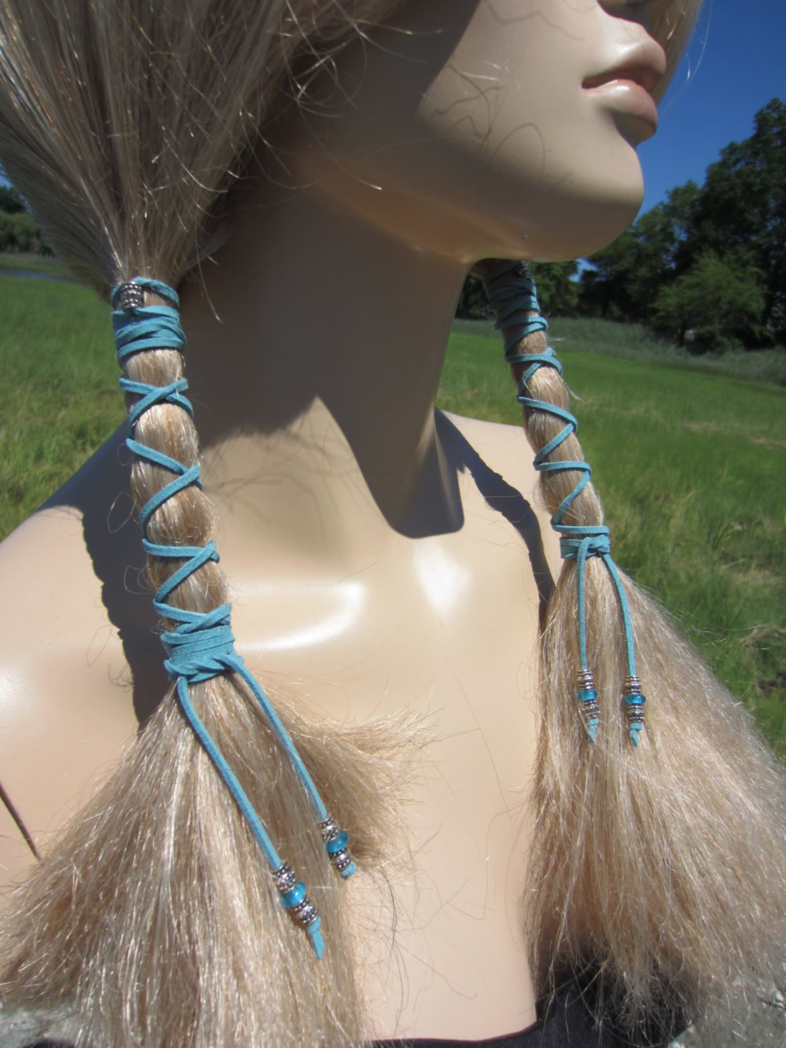 Bohemian Hair Jewelry Hair Wraps Leather Hair Ties Beaded - Etsy Ireland