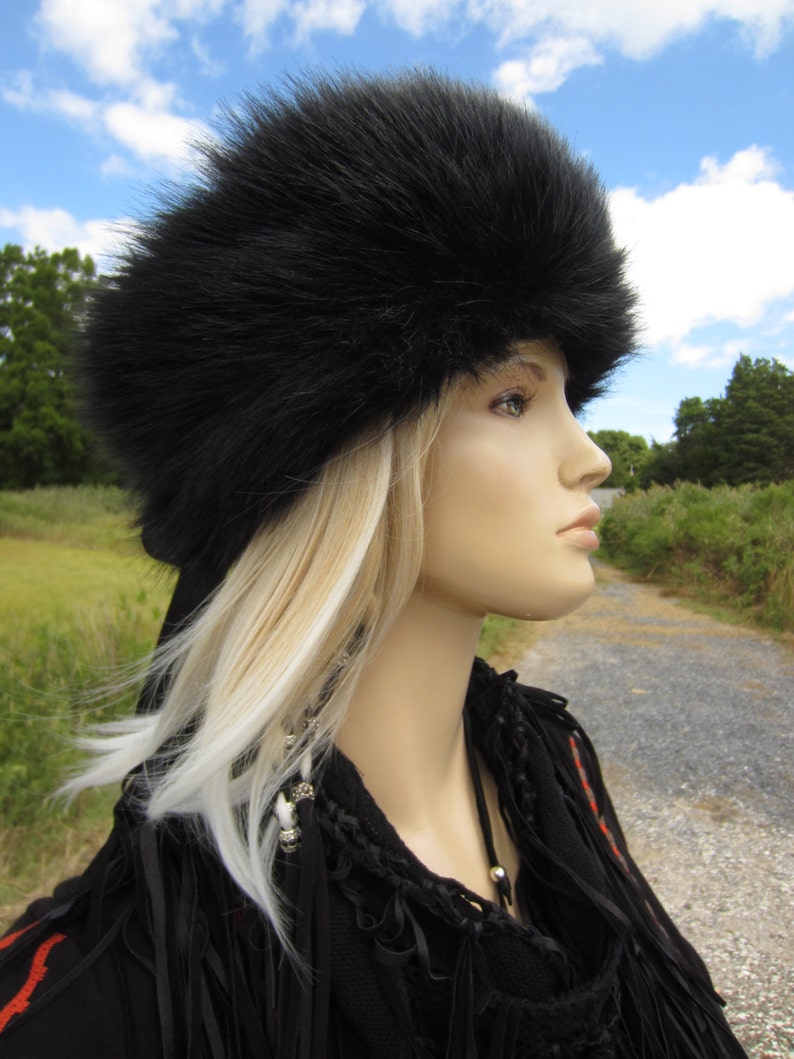 Russian Style Fur Hat Ushanka Trapper Hat Black Cashmere - Etsy
