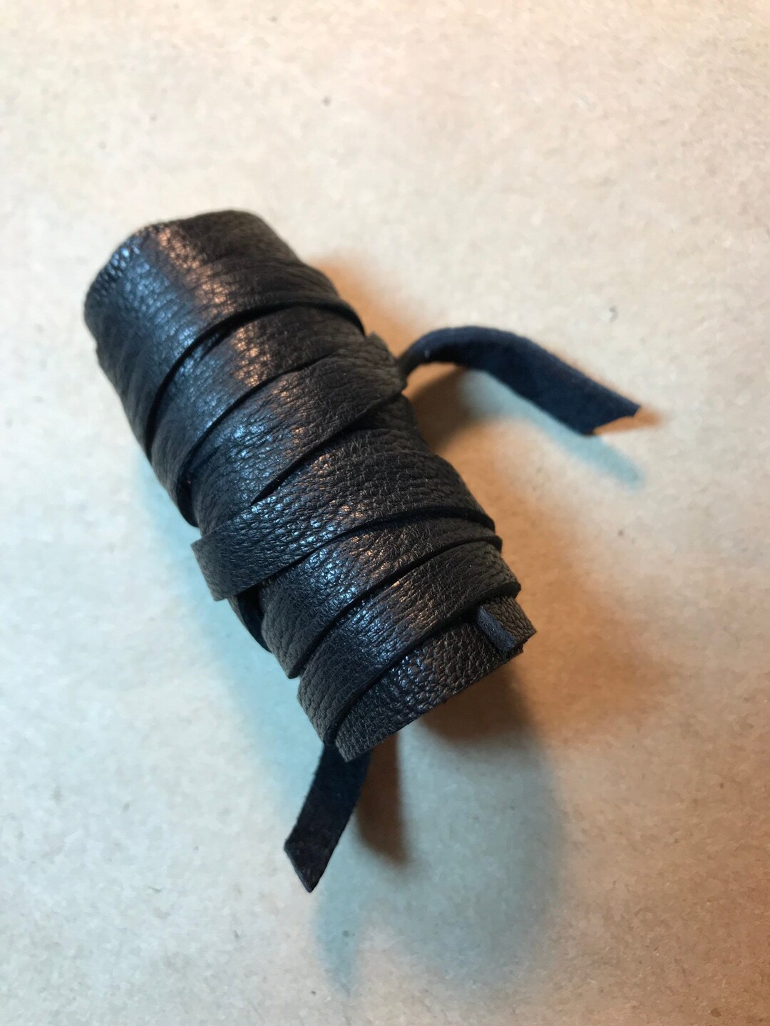 Pirate Black Leather Hair Wrap Warrior Style Ponytail Holder Tie Pig ...