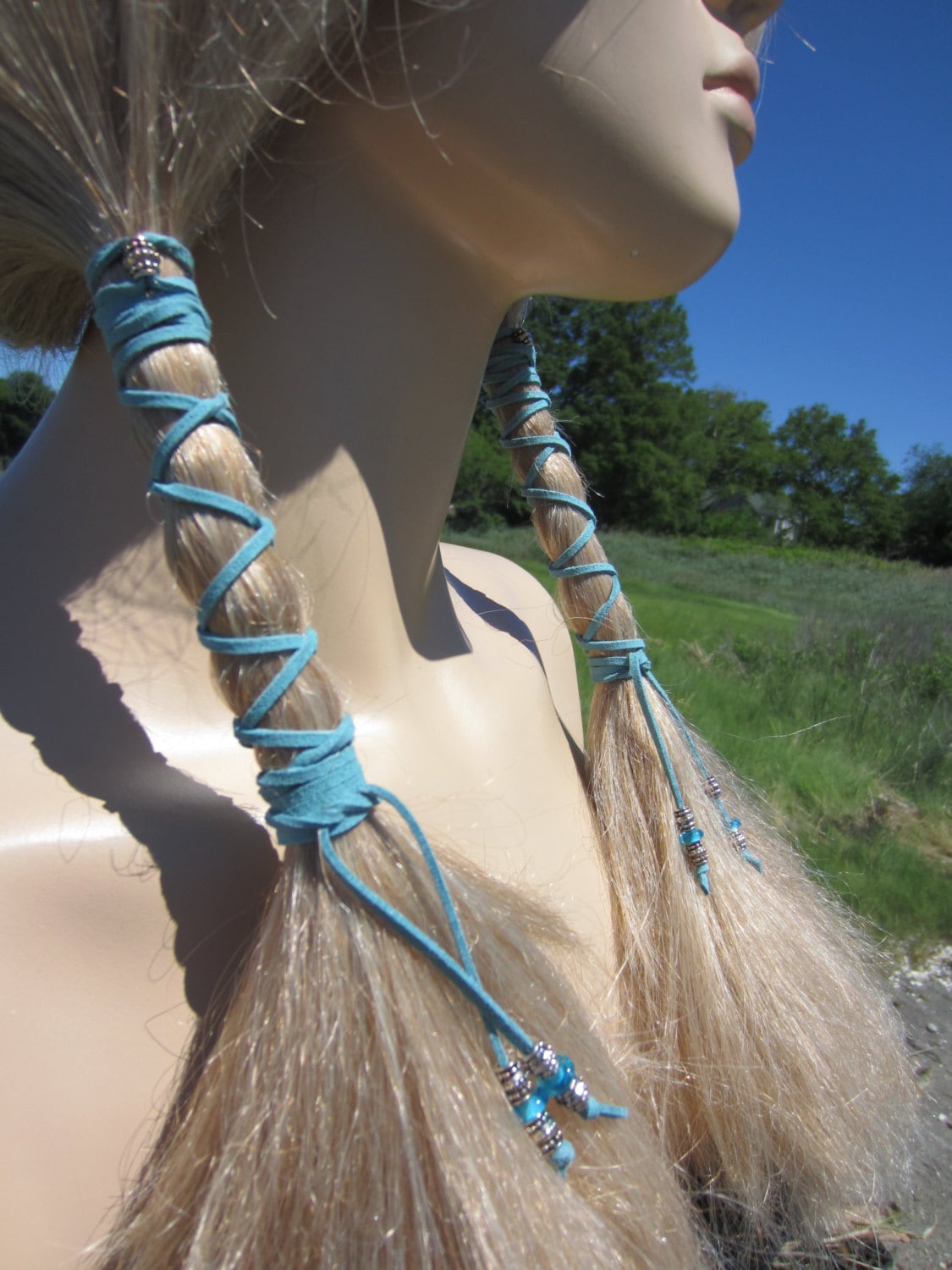 Bohemian Hair Jewelry Hair Wraps Leather Hair Ties Beaded - Etsy Ireland