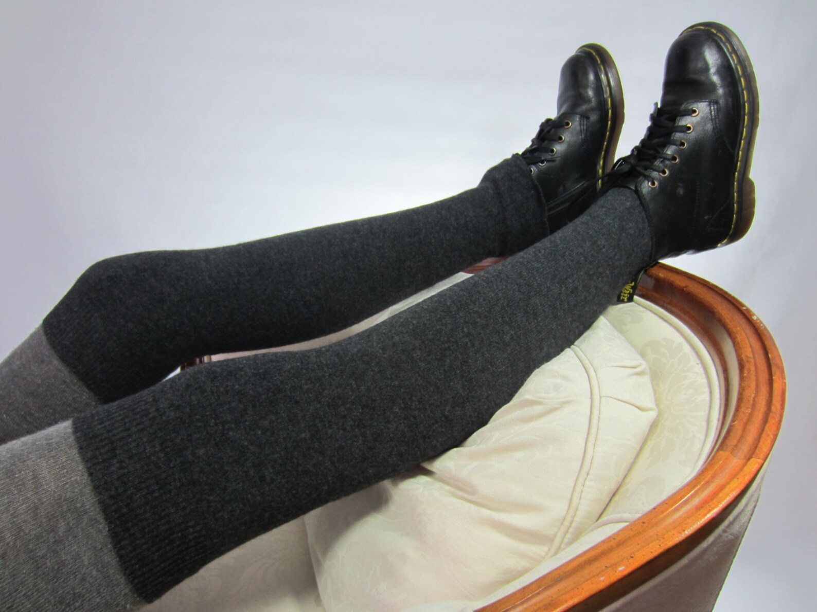 Black Cashmere Leg Warmers Boot Socks Thigh Highs Over the Knee Sock ...
