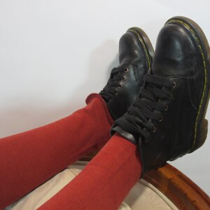 Over the Knee Socks Rust Thigh Highs Knit Boot Sock Orange Red Cotton ...