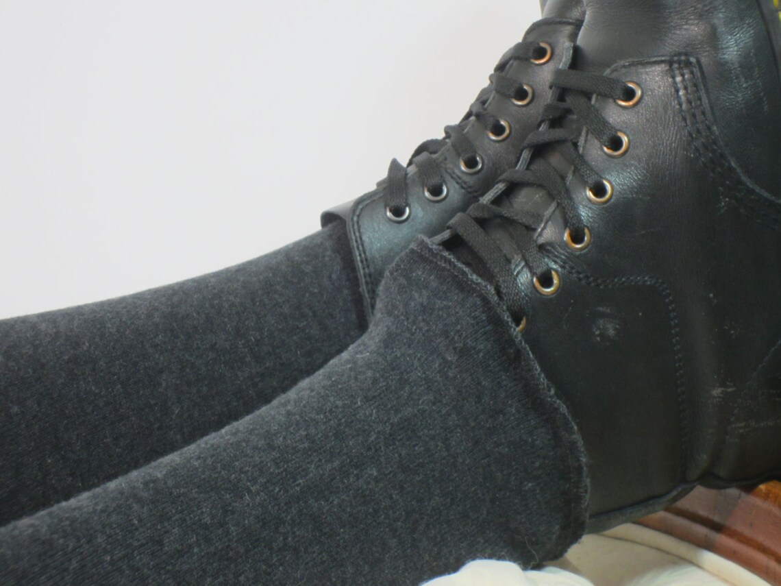 Plus Size XL Wool Boot Socks Leg Warmers Thigh High Socks Gray Over the ...