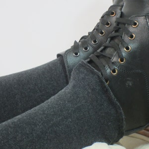 Plus Size XL Wool Boot Socks Leg Warmers Thigh High Socks Gray Over the ...