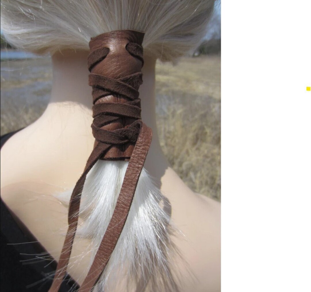 Ponytail Holder Hair Tie Brown Leather Hair Wrap Pony Tail Cuff Hair ...