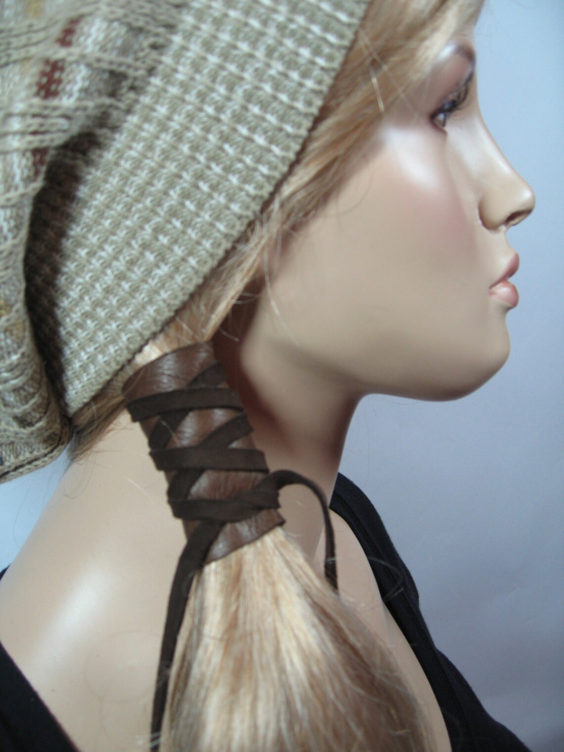 Ponytail Holder Hair Tie Leather Wrap Pony Tail Cuff Hair - Etsy