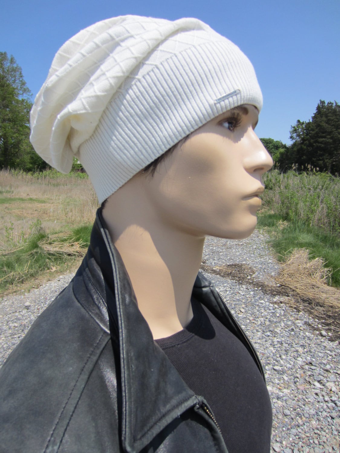 Men's Knit Hat Slouchy Beanie Lightweight Summer Cotton | Etsy