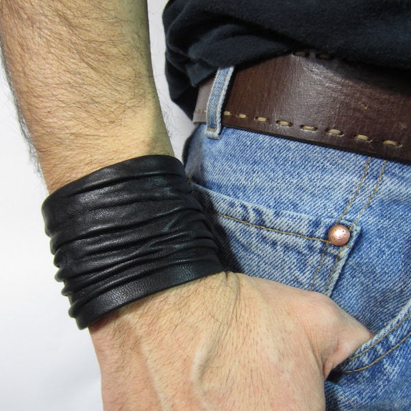 Leather Cuff Bracelet - Etsy