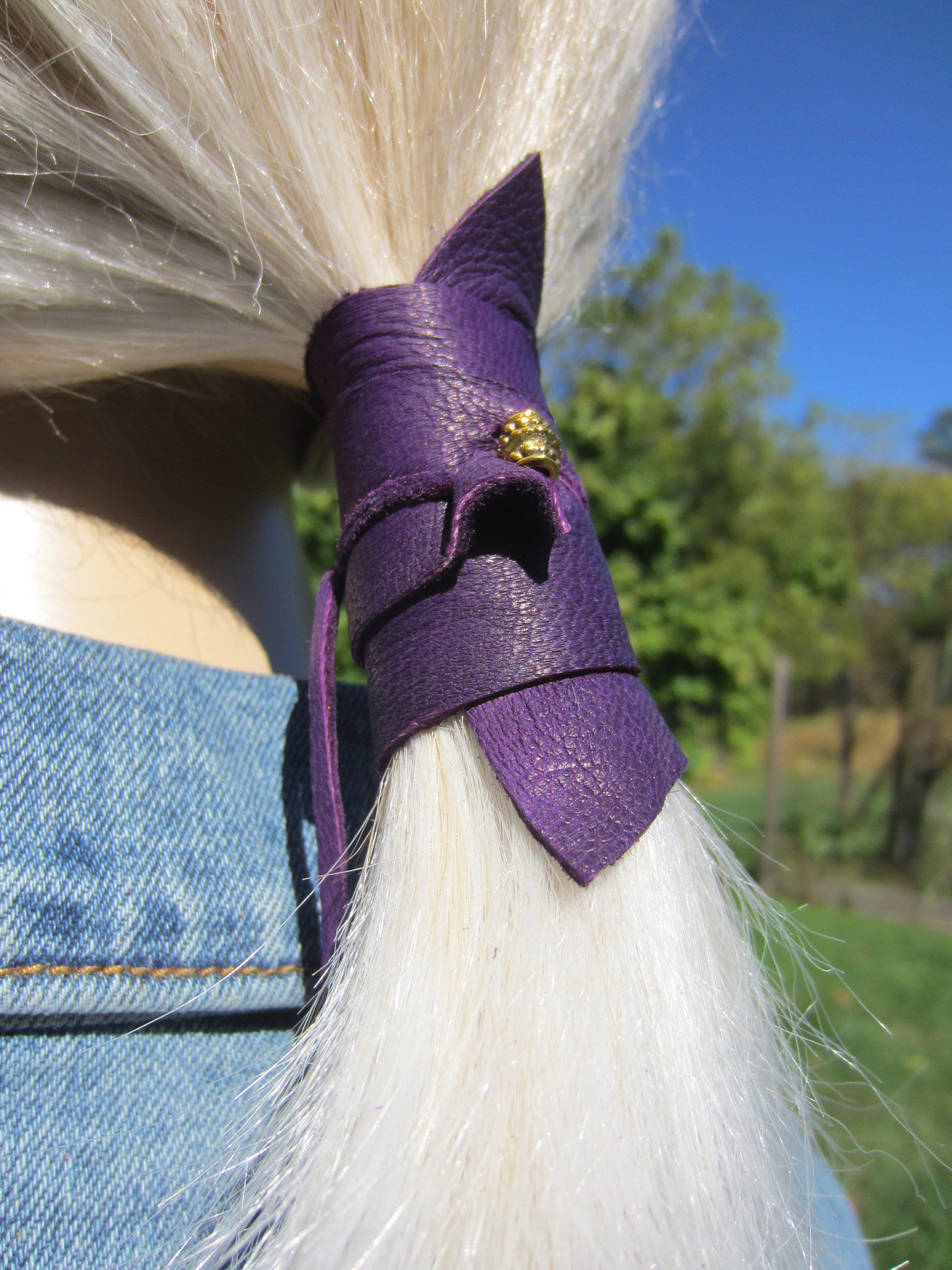 Hair Jewelry Ponytail Holder Beaded Hair Tie Brown Genuine | Etsy