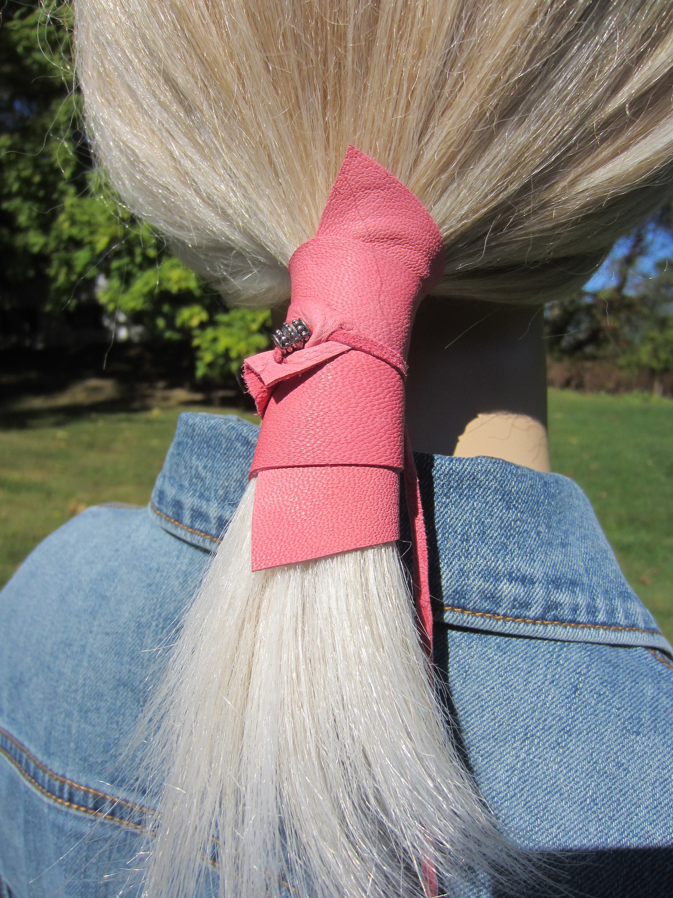 Hair Jewelry Ponytail Holder Beaded Hair Tie Brown Genuine | Etsy