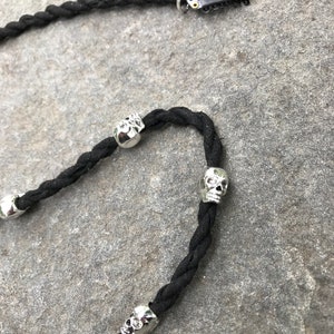 Skull Braid in Hair Wrap Hair Jewelry Charm Black Leather Ties Ponytail ...