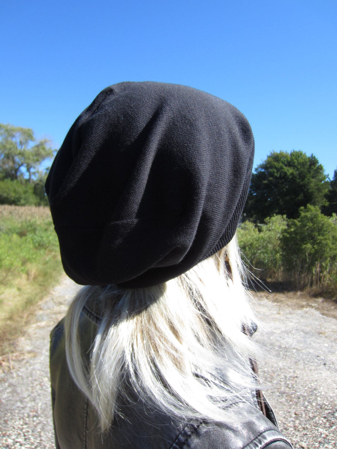 Womens Black Tams Hats Big Head Slouchy Beanies A1385 - Etsy