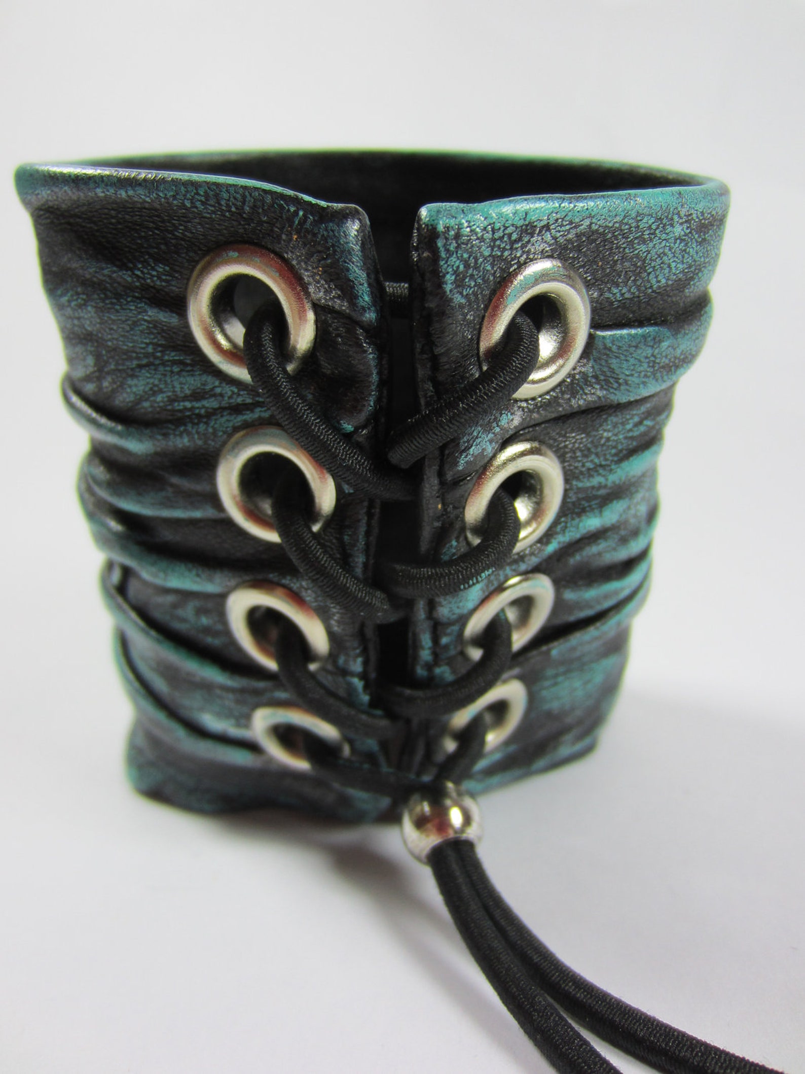 Edgy Bohemian Jewelry Cuff Bracelet Turquoise Blue Black | Etsy