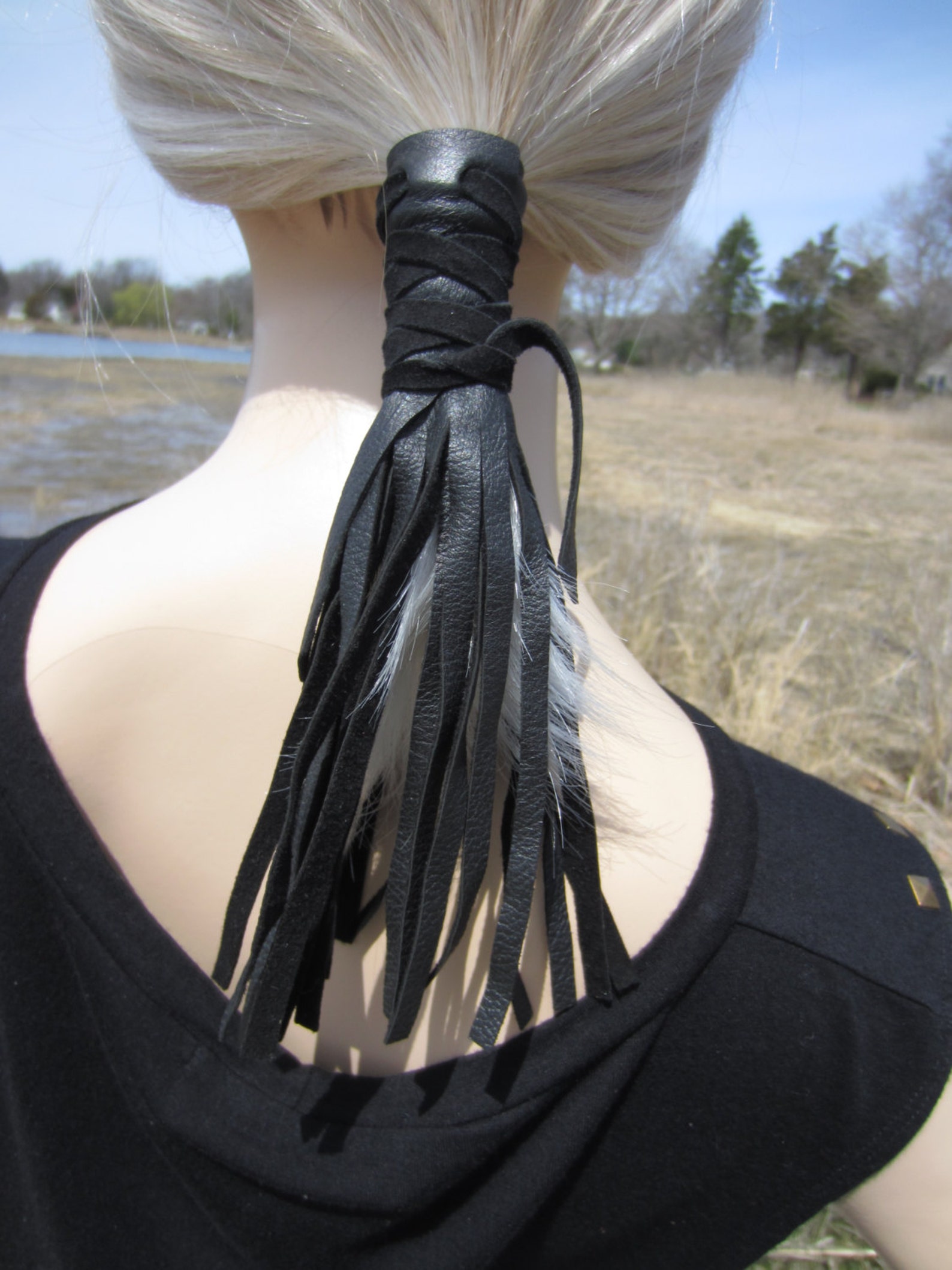 Leather Ponytail Holder Fringe Hair Wraps Extensions, BOHO Hair Jewelry ...