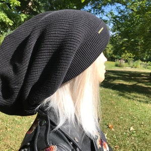Extra Long Tam Thick Slouch Hat Black or Acid Washed Extra Long ...