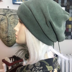 CUSTOM ORDER: for Jan Acid Washed Slouchy Beanie Hat Olive Green ...