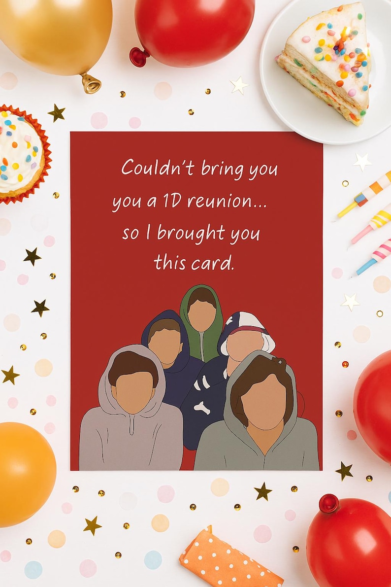 Funny 1D Reunion Birthday Card | Printable Template (canva) - Etsy