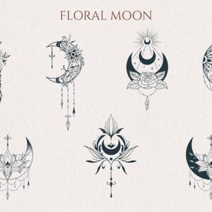Mystical Moon Clipart Bundle | 47 Celestial Spiritual Elements | Boho ...