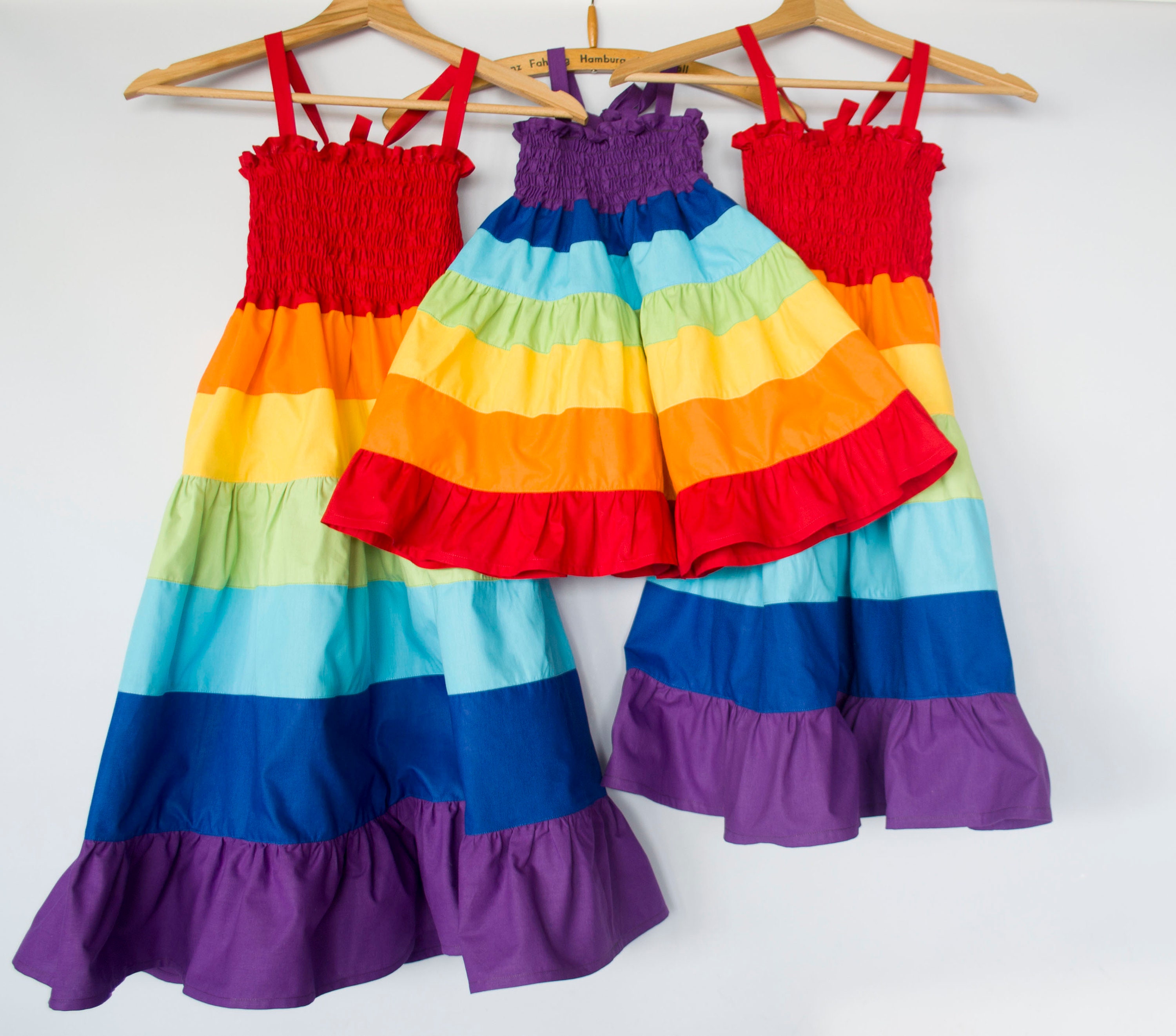 Girls Rainbow dress Rainbow Tiered Dress Girls Maxi dress | Etsy