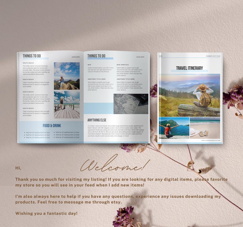 Travel Itinerary Guide Template | Editable Canva Travel Planner | Trip ...
