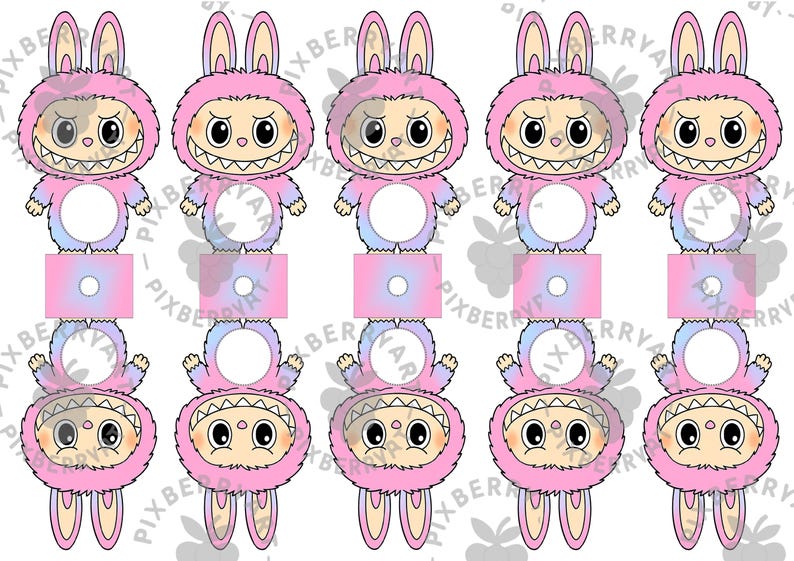 Labubu Lollipop Wrappers: Kawaii Party Favors (PDF Download A4 Size) - Etsy