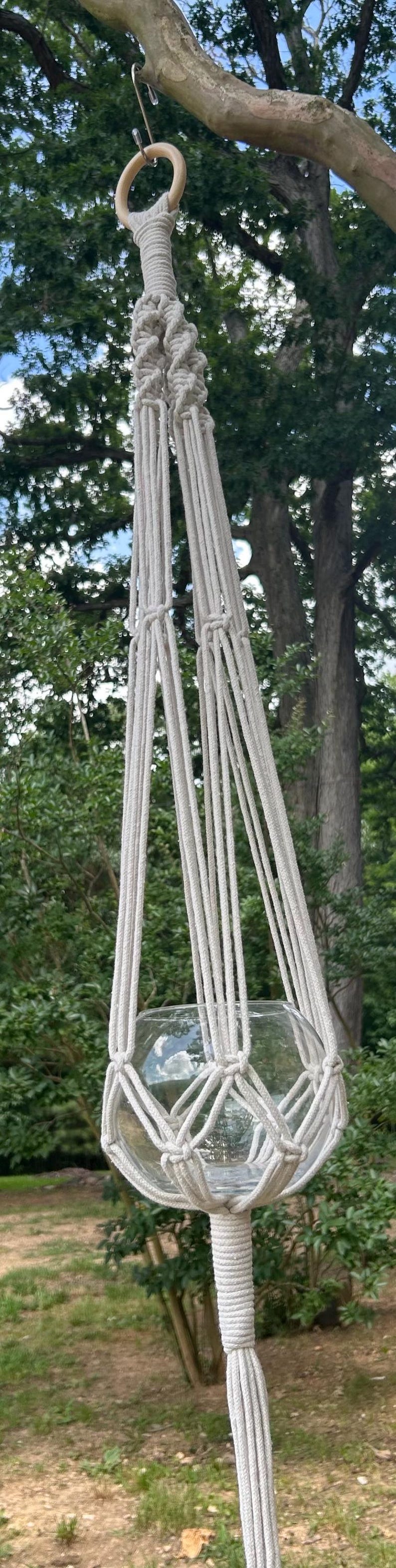 Large Macrame Plant Hanger: Boho Hanging Planter, Fits 6-8" Pots - Etsy