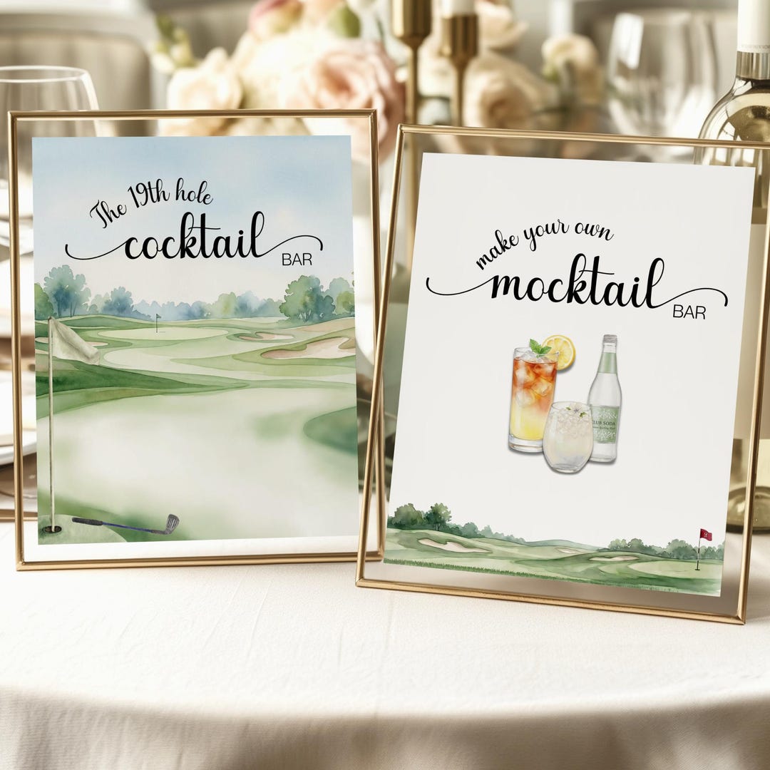 Golf Party Bar Sign Bundle | Printable Drink Station Signs | Instant ...