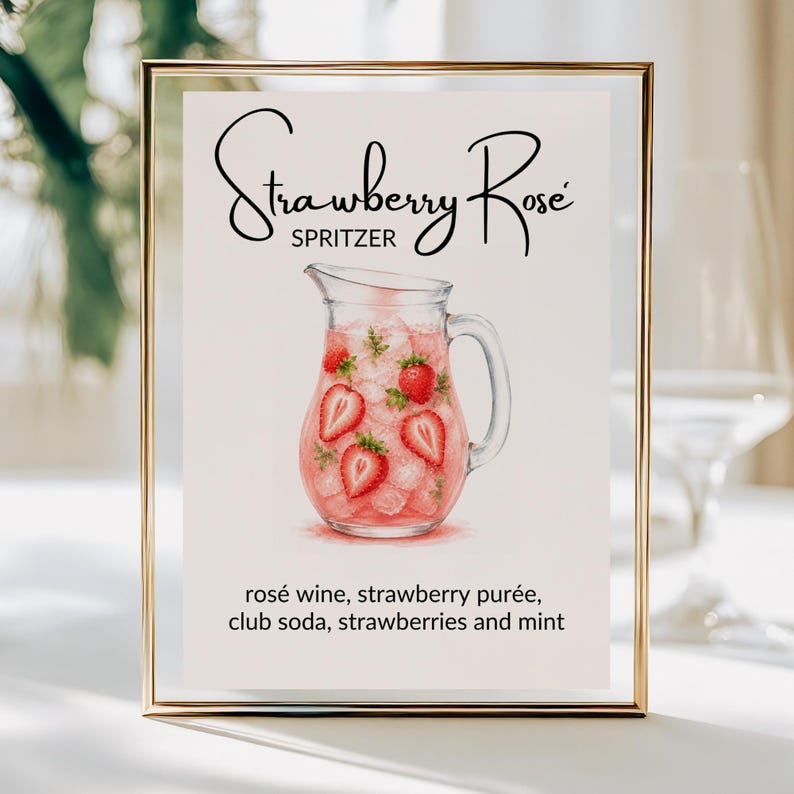 Spritz Cocktail Recipe Card Bundle, Aperol Hugo Limoncello Strawberry ...