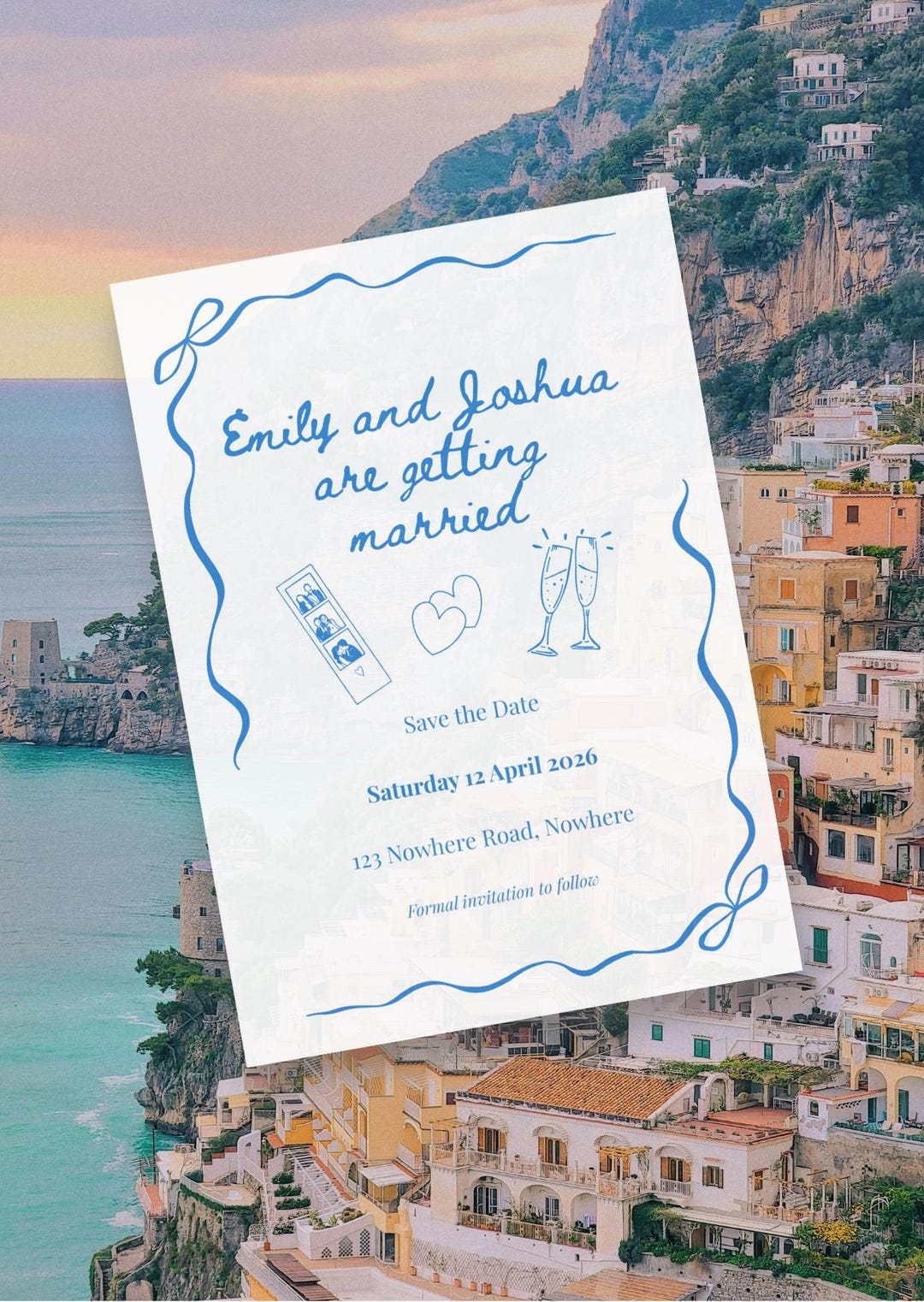 Wedding Save the Date PDF Template - Etsy
