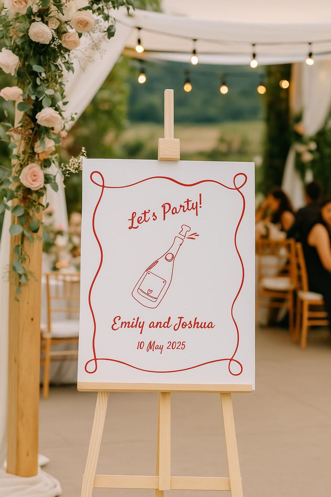 Editable Wedding Welcome Champagne Sign: Instant Canva Download (A2 PDF ...