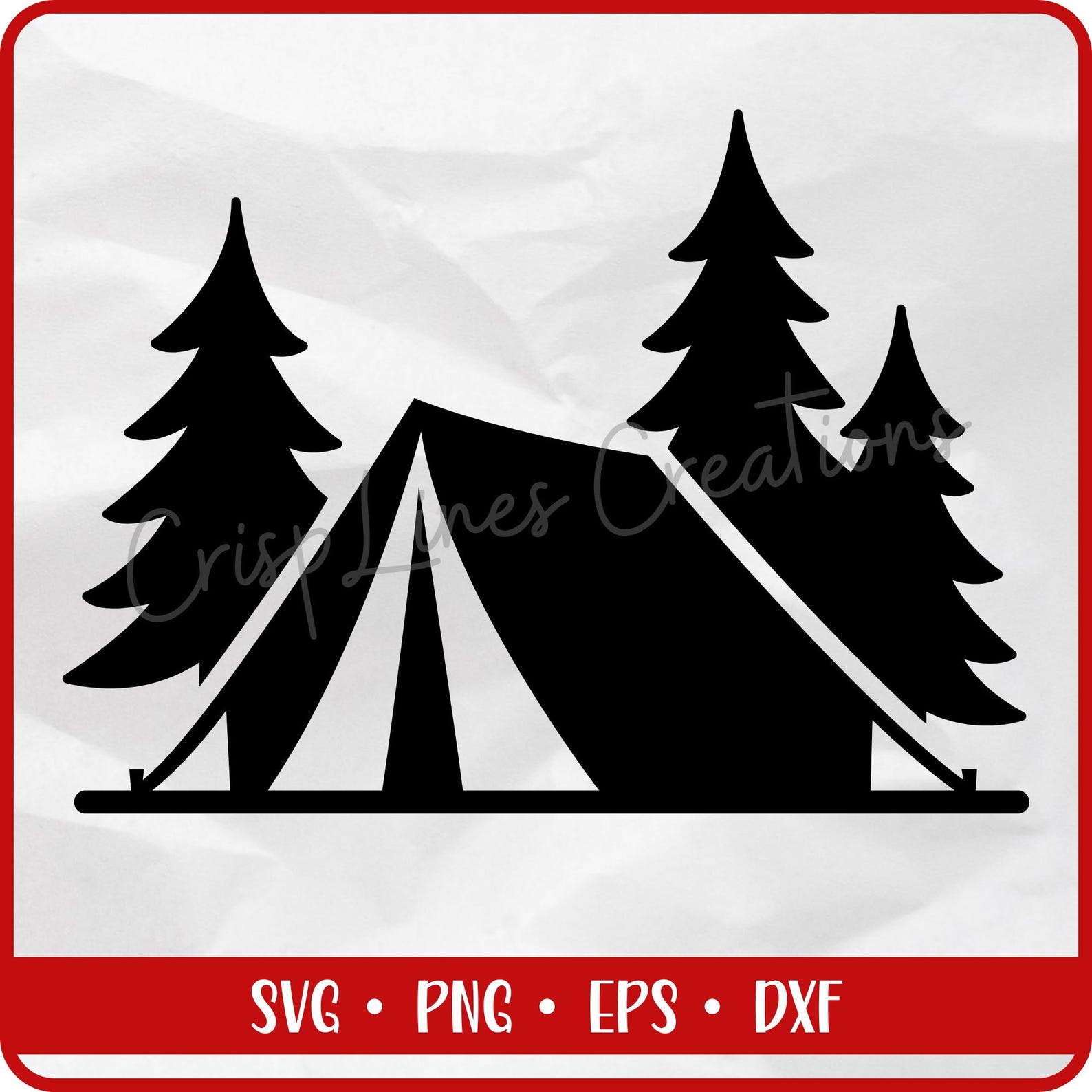 Tent With Pine Trees Silhouette SVG | Camping Cut File for Cricut and ...