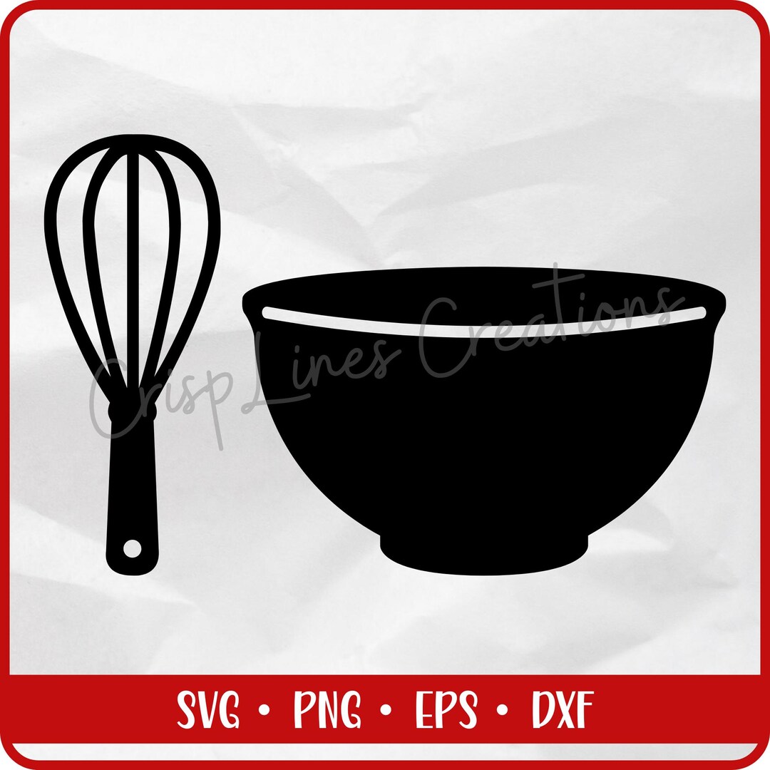 Whisk and Mixing Bowl SVG – Baking Tools Icon for Cricut Crafts ...