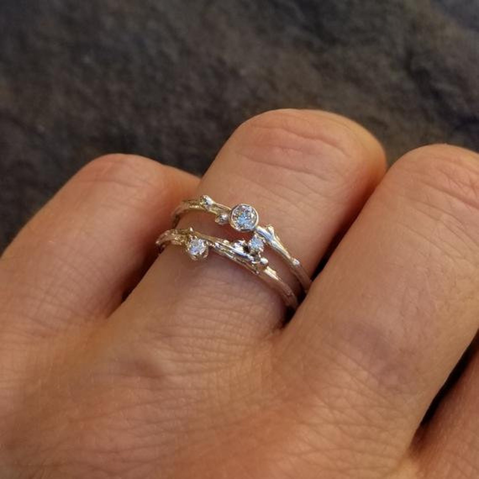 Diamond Stacking Ring Diamond Stacking Rings Diamond | Etsy