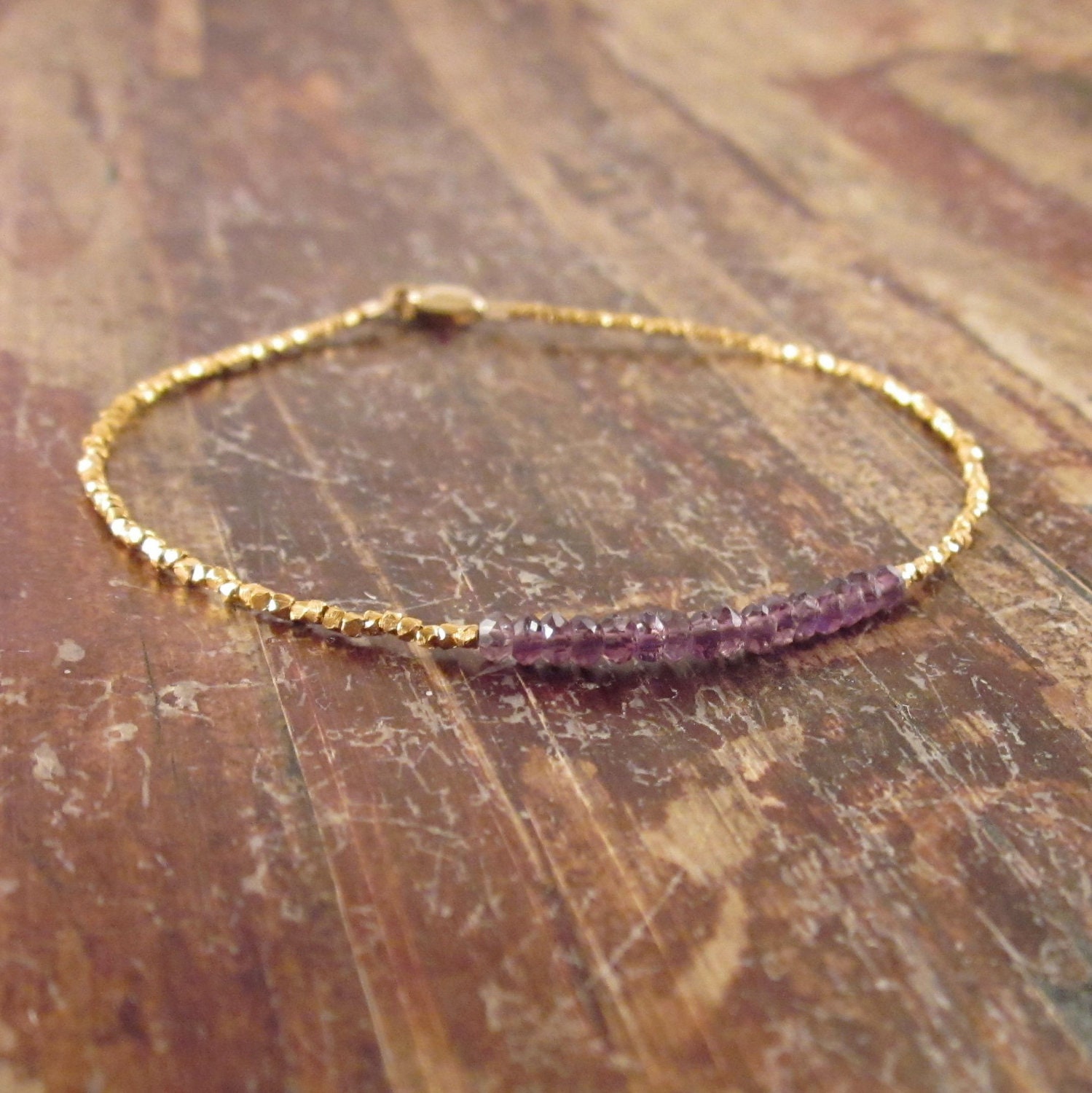 Gold Amethyst Bracelet Amethyst Bracelets February Birthstone - Etsy
