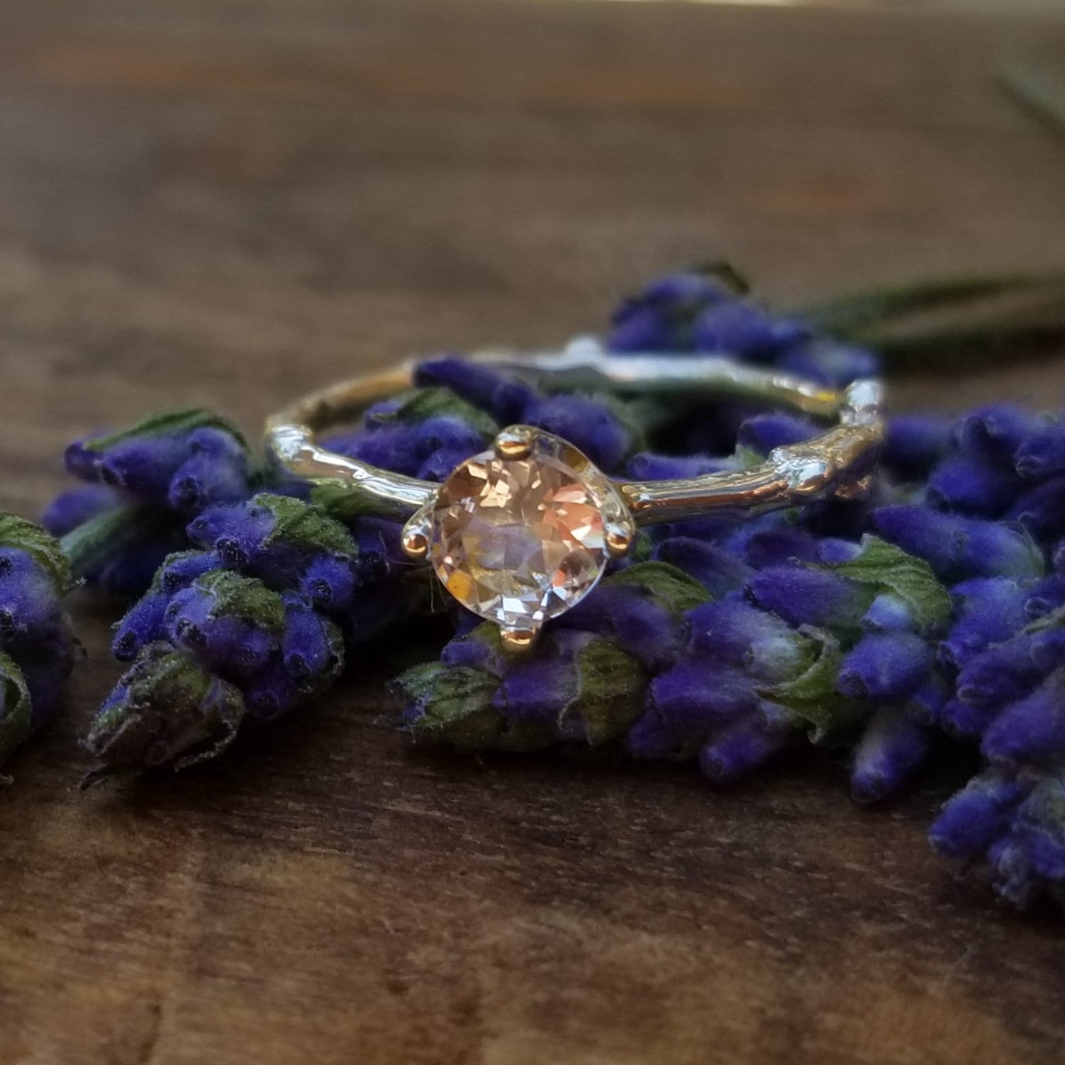 Morganite Engagement Ring Solitaire Morganite Ring Sterling | Etsy