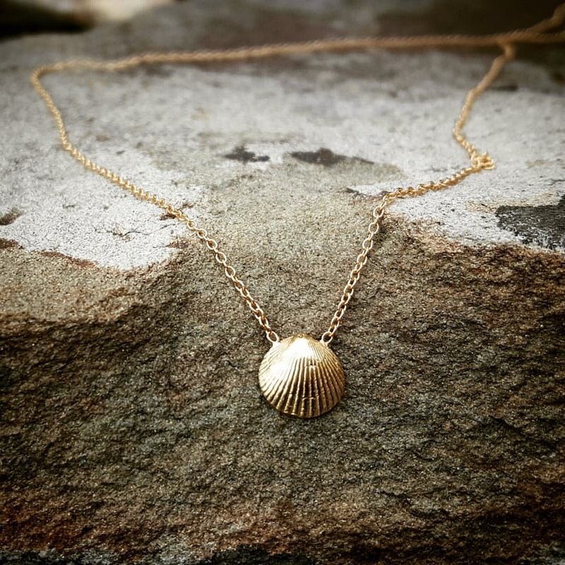 Gold Shell Necklace - Etsy