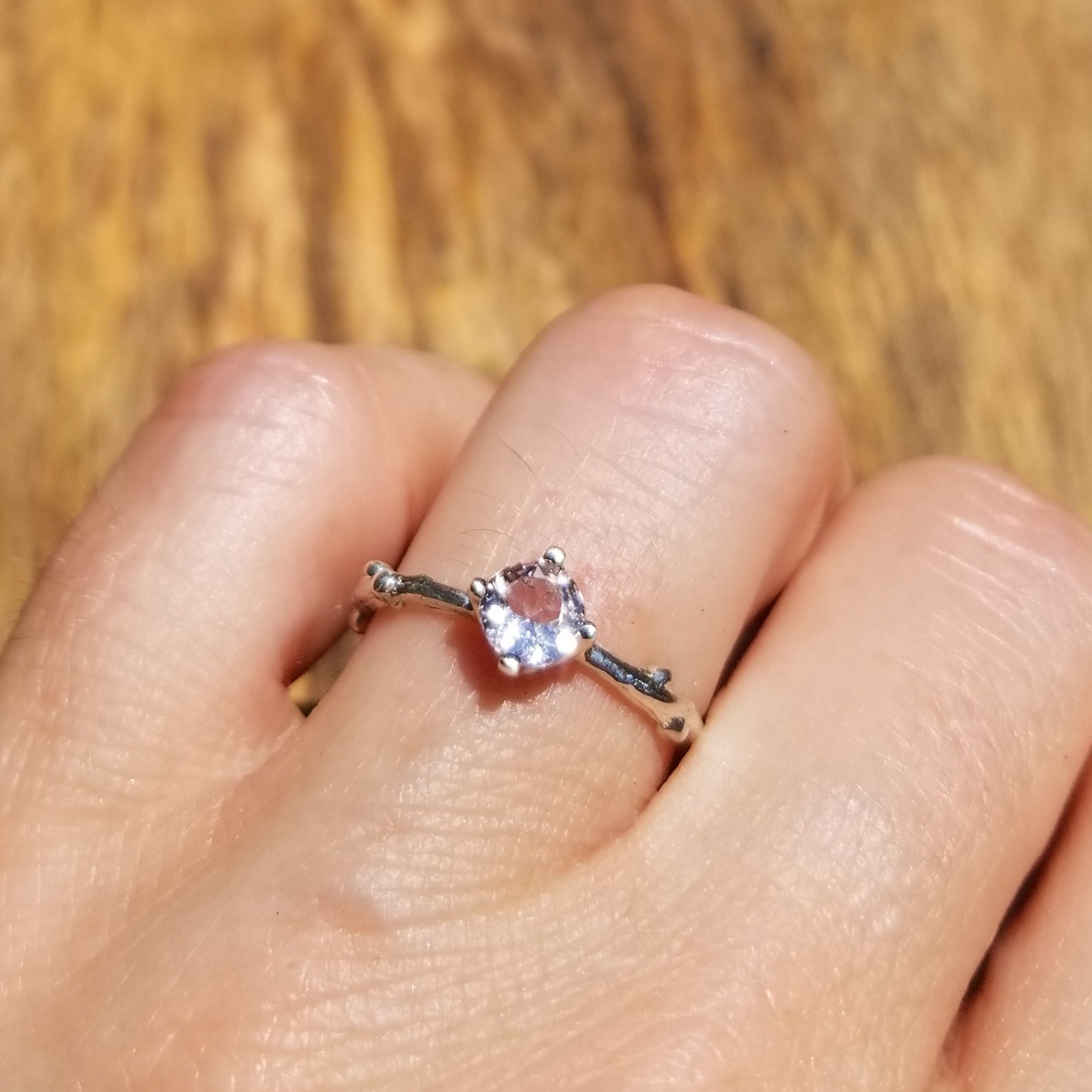 Morganite Engagement Ring Solitaire Morganite Ring Sterling | Etsy