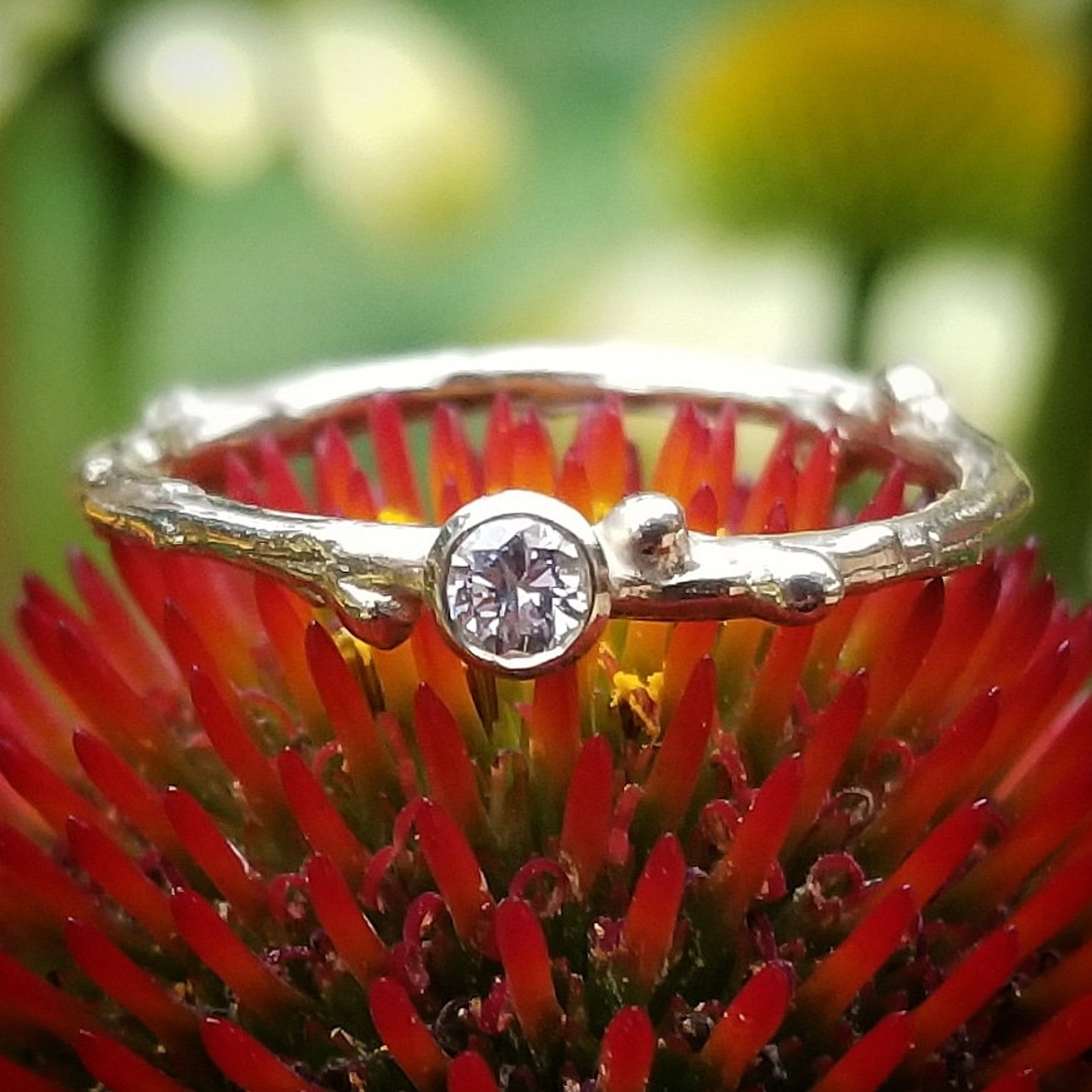 Diamond Twig Ring Diamond Promise Ring for Her Gold Diamond | Etsy