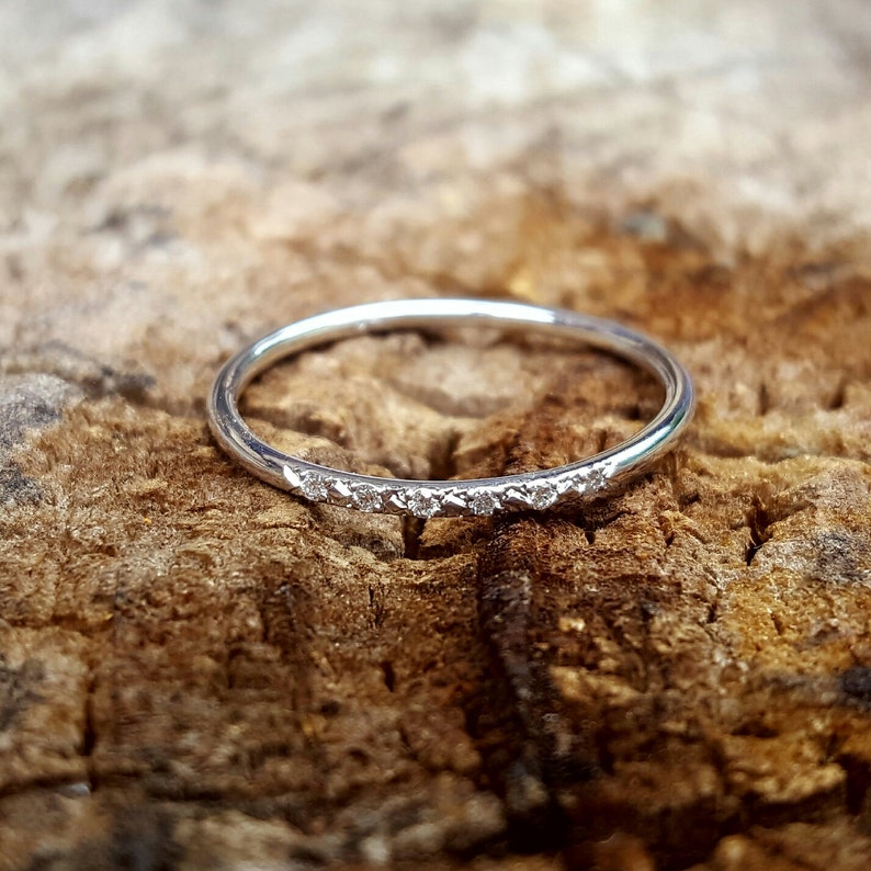 14K White Gold Wedding Band Women White Gold Wedding Bands - Etsy