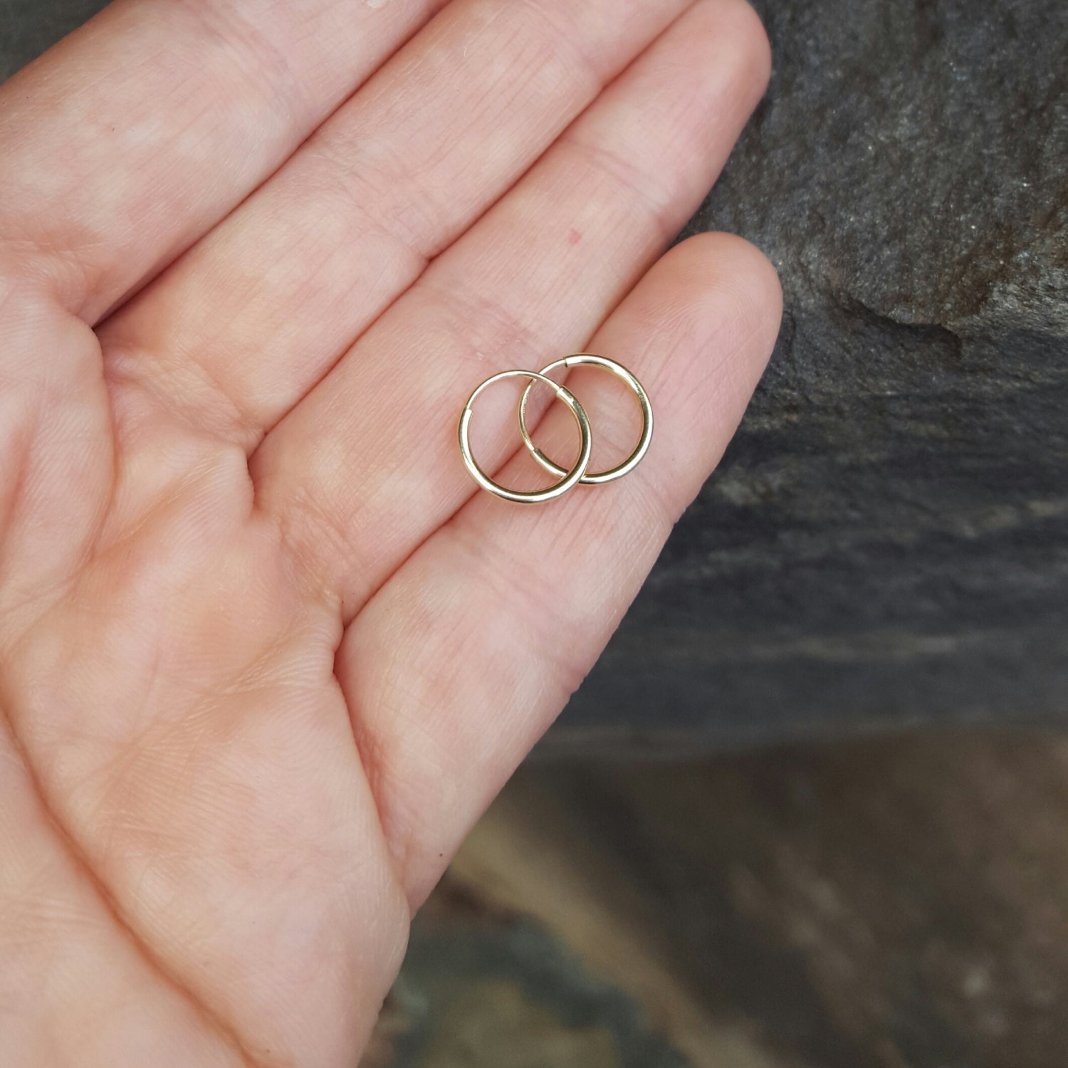 Tiny Gold Hoops White Gold Hoops Hoop Earrings 14K Hoops Small | Etsy