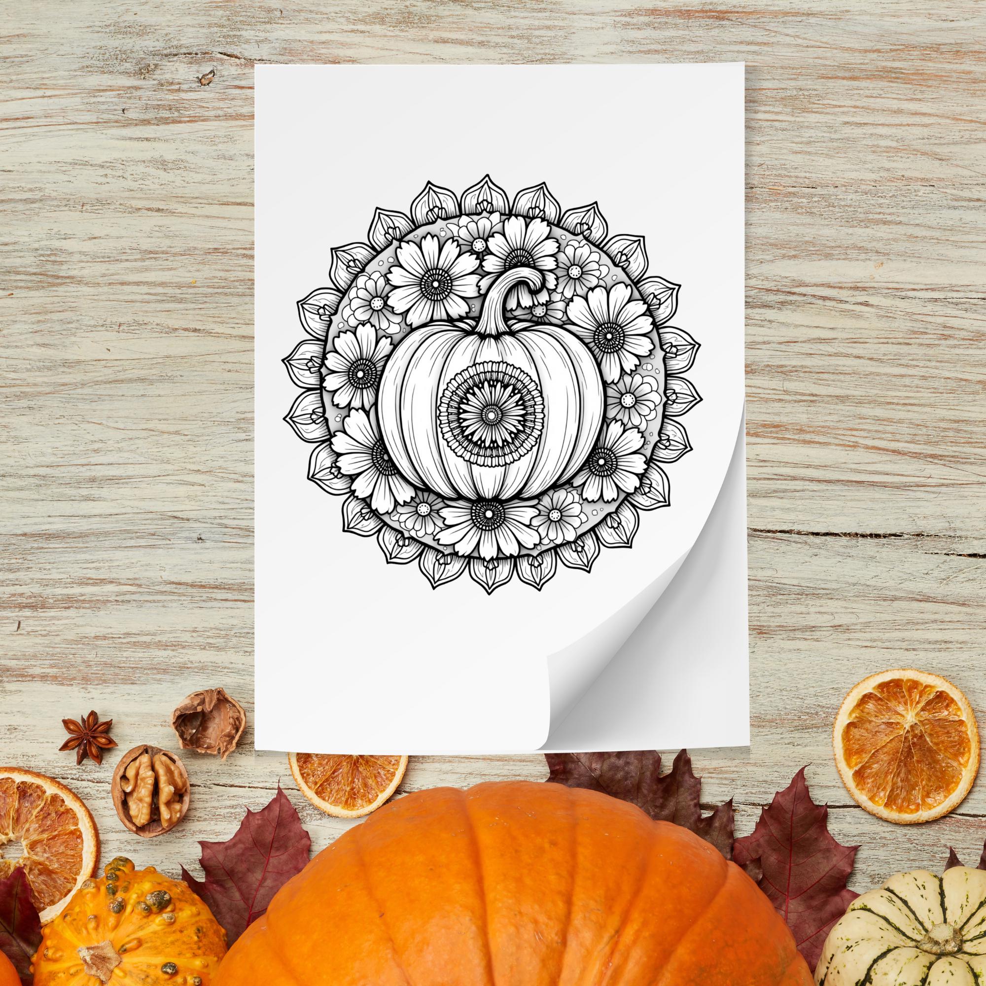 13 Pumpkin Coloring Pages – Pumpkins Printable Mandala Designs | Fall ...