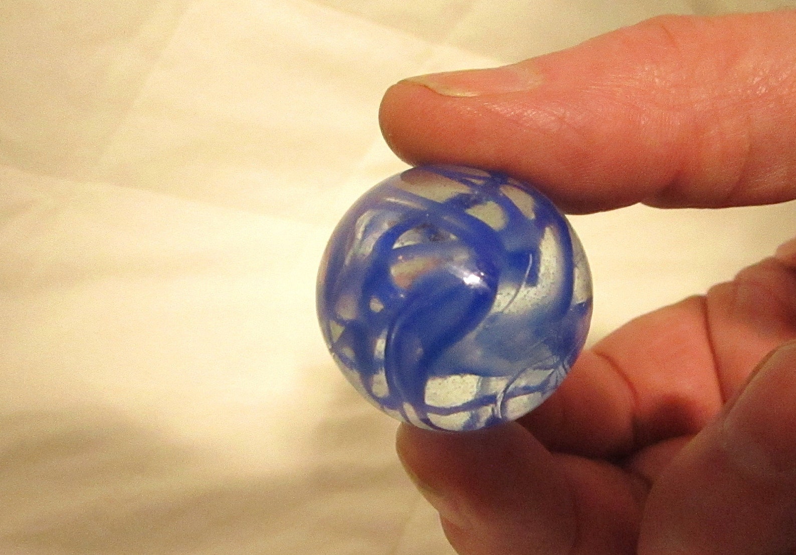 Large 1.25" Blue Swirl Clear Marble With Large Bubble - Etsy