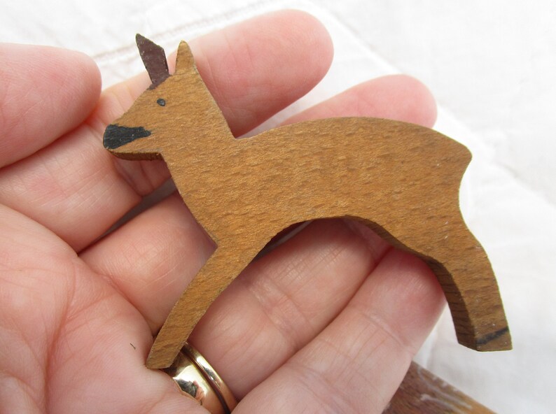 Vintage Wooden Miniature Farm Animals | Etsy