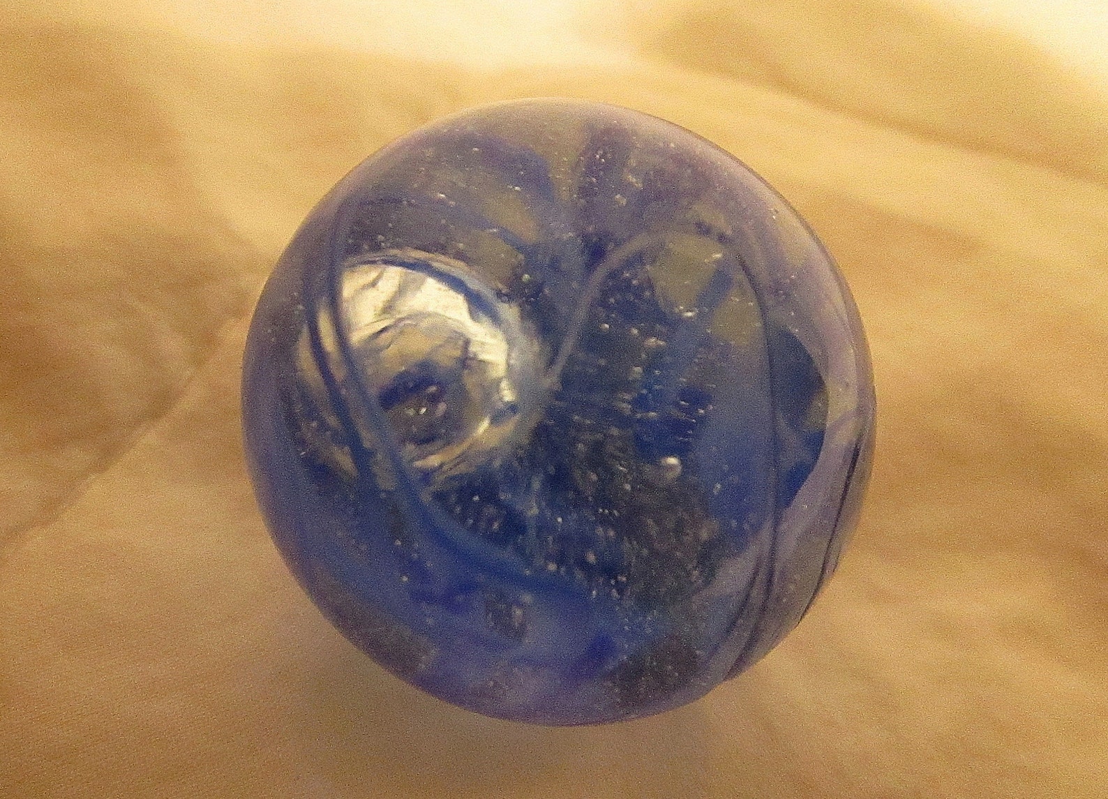 Large 1.25" Blue Swirl Clear Marble With Large Bubble - Etsy