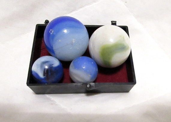 Five Pretty Blue Marbles | Etsy