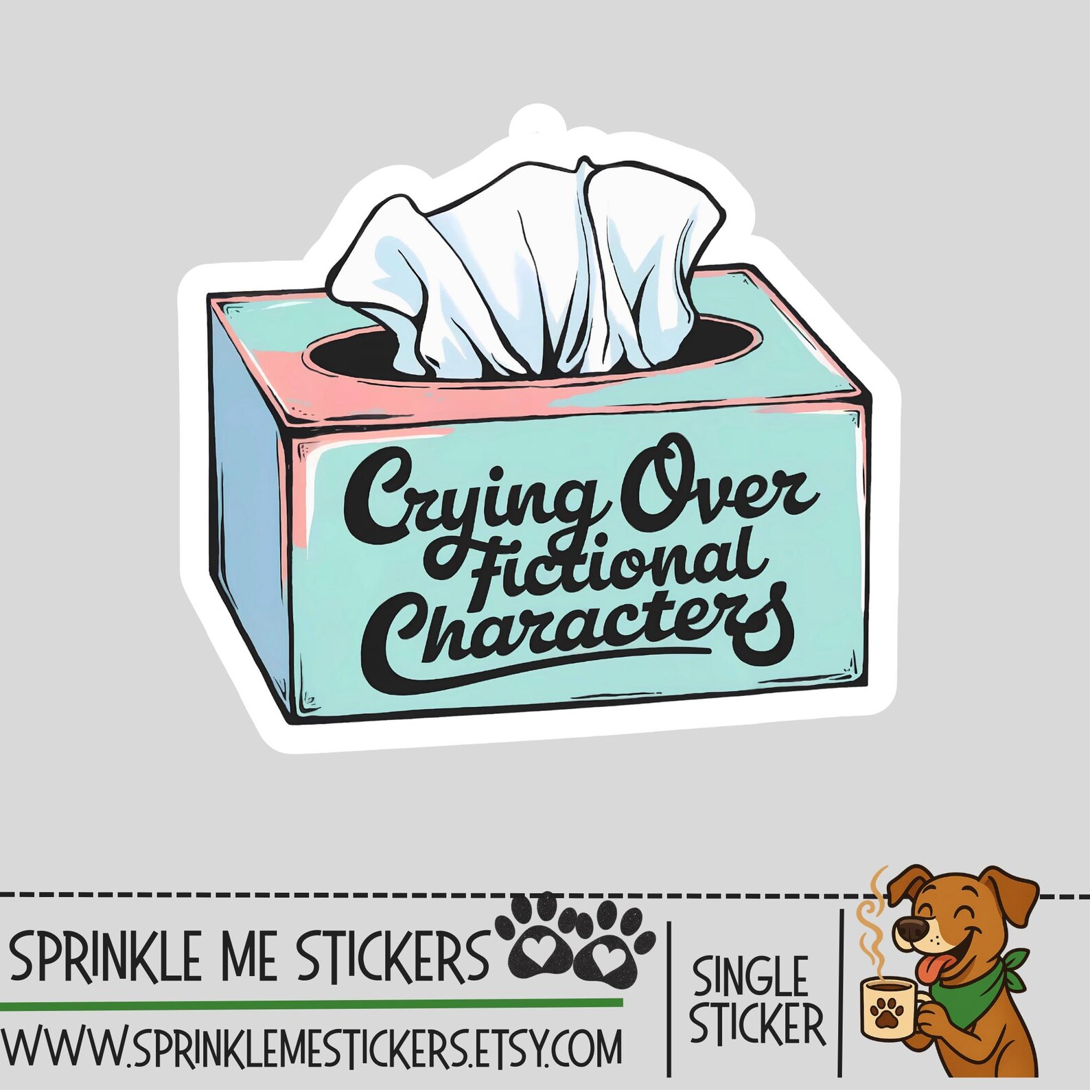 Crying Over Fictional Characters Sticker-vinyl Decal - Etsy
